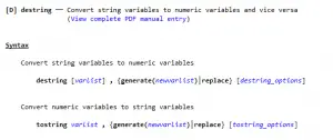 How to Convert String variable into numeric in Stata | The Data Hall