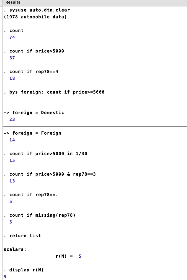 How To Count The Number Of Observations In Stata The Data Hall