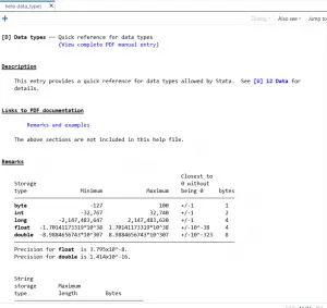 Various Data Types of Stata | The Data Hall