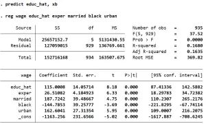 Two-Stage Least Squares (2SLS) Regression in Stata | The Data Hall